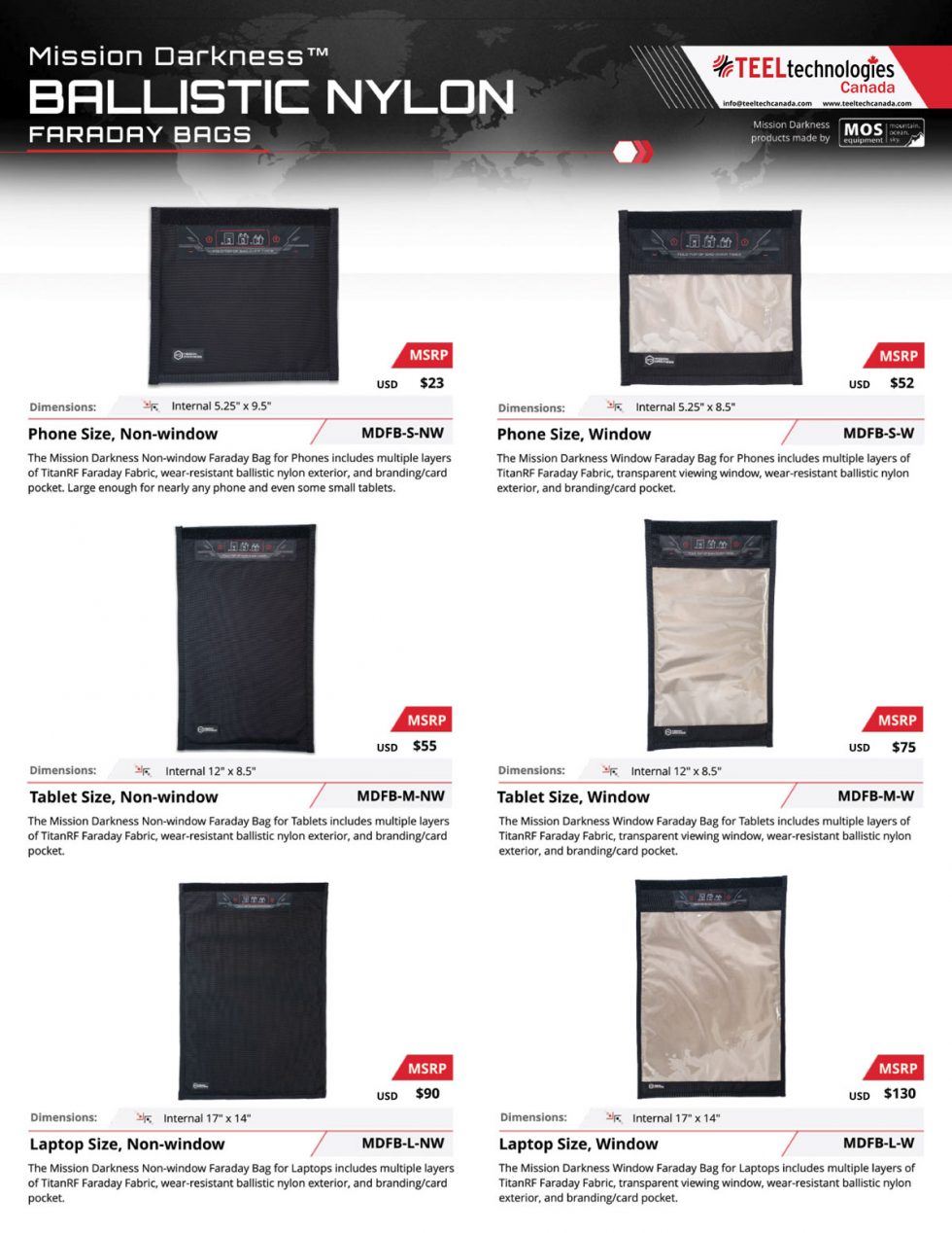 Mission Darkness Faraday Bags - Teel Technologies Canada